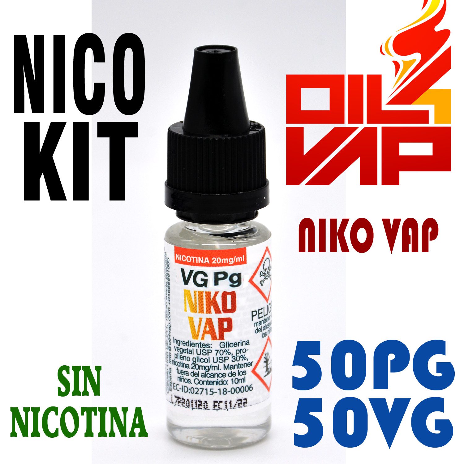 NICO KIT 20mg 50pg/50vg niko vap 10ml Oil4vap | Vapin