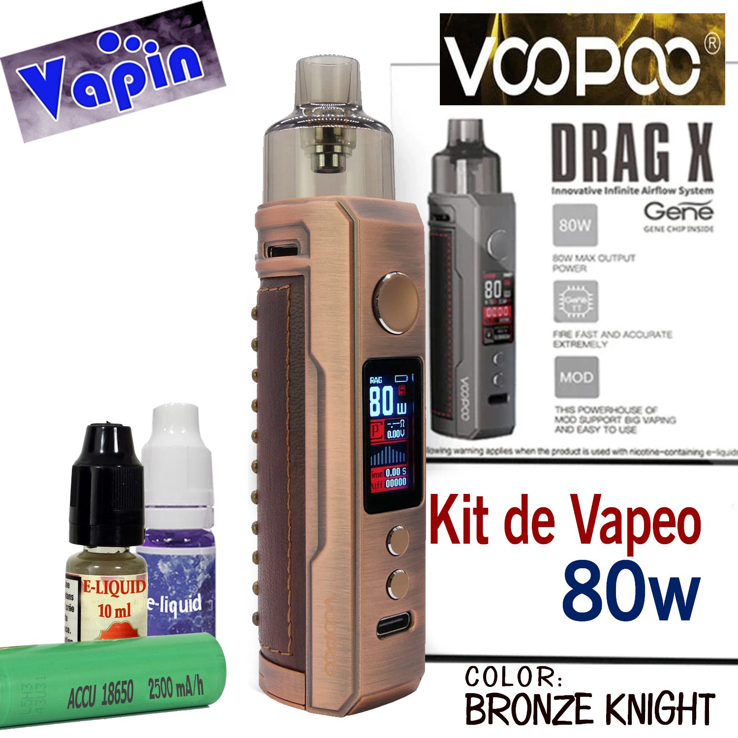Drag X Pod Mod Kit de Vapeo (BRONZE KNIGHT) Hasta 80 w